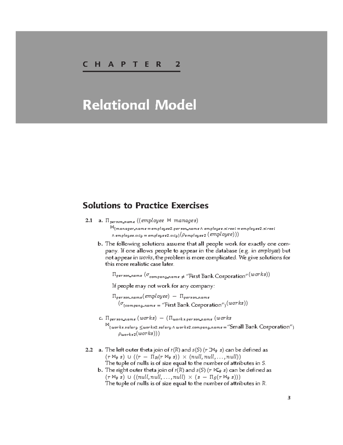Exam 4 March 2018, answers - CHAPTER 2 Relational Model Solutions to ...