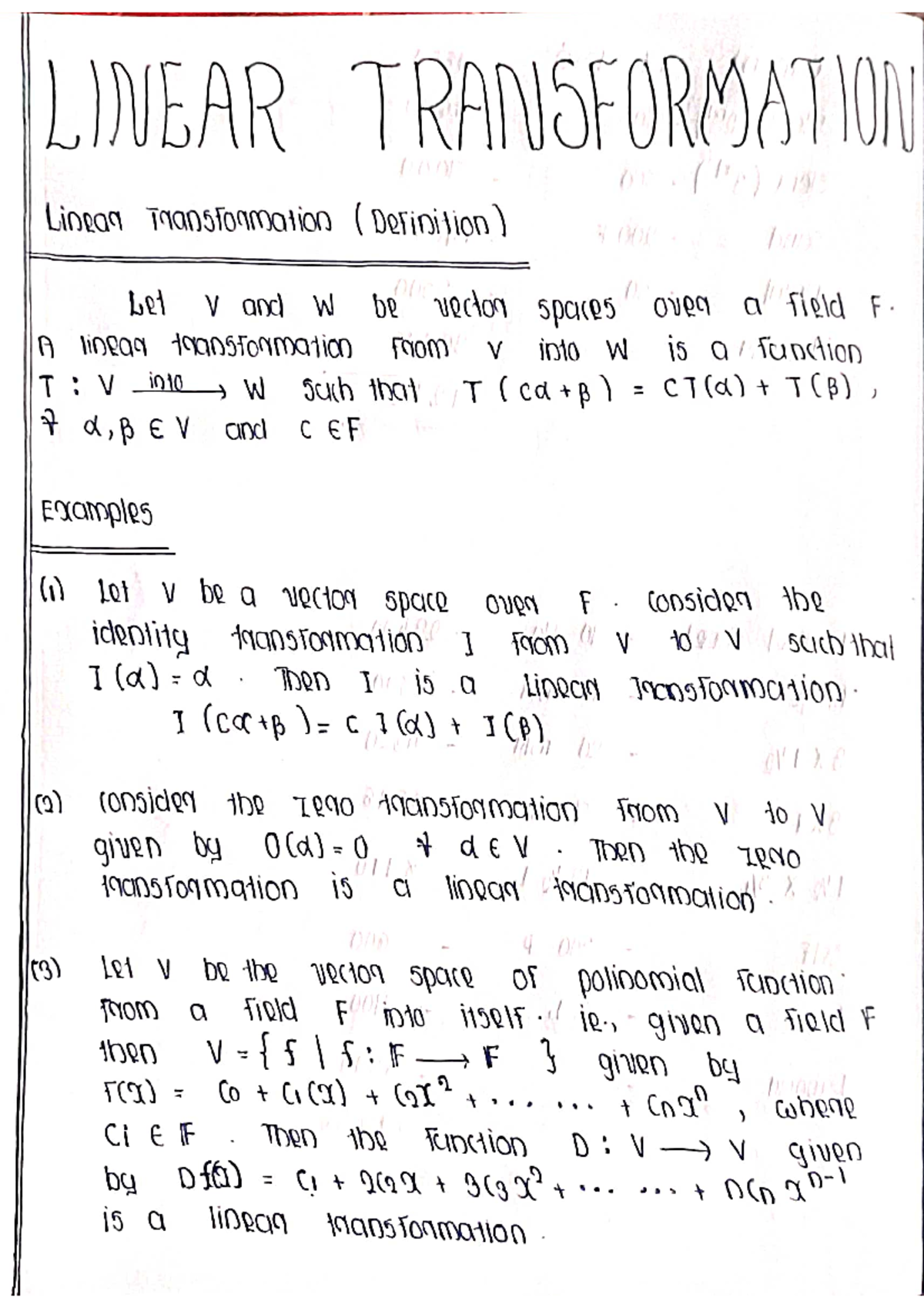 Linear Transformation(part 1) - Discrete Mathematics - Studocu