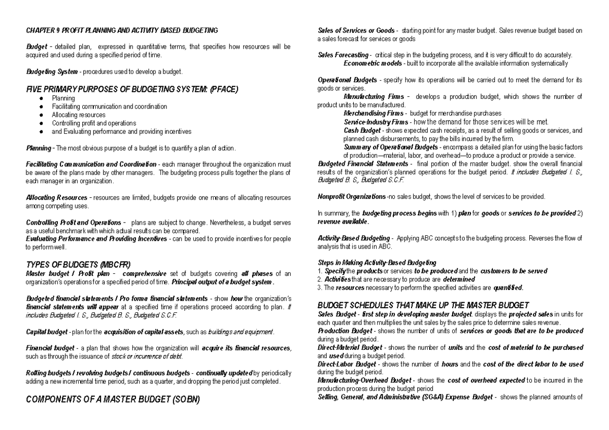 SBA CH9 10 Reviewer - Strategic Business Analysis notes that will help ...