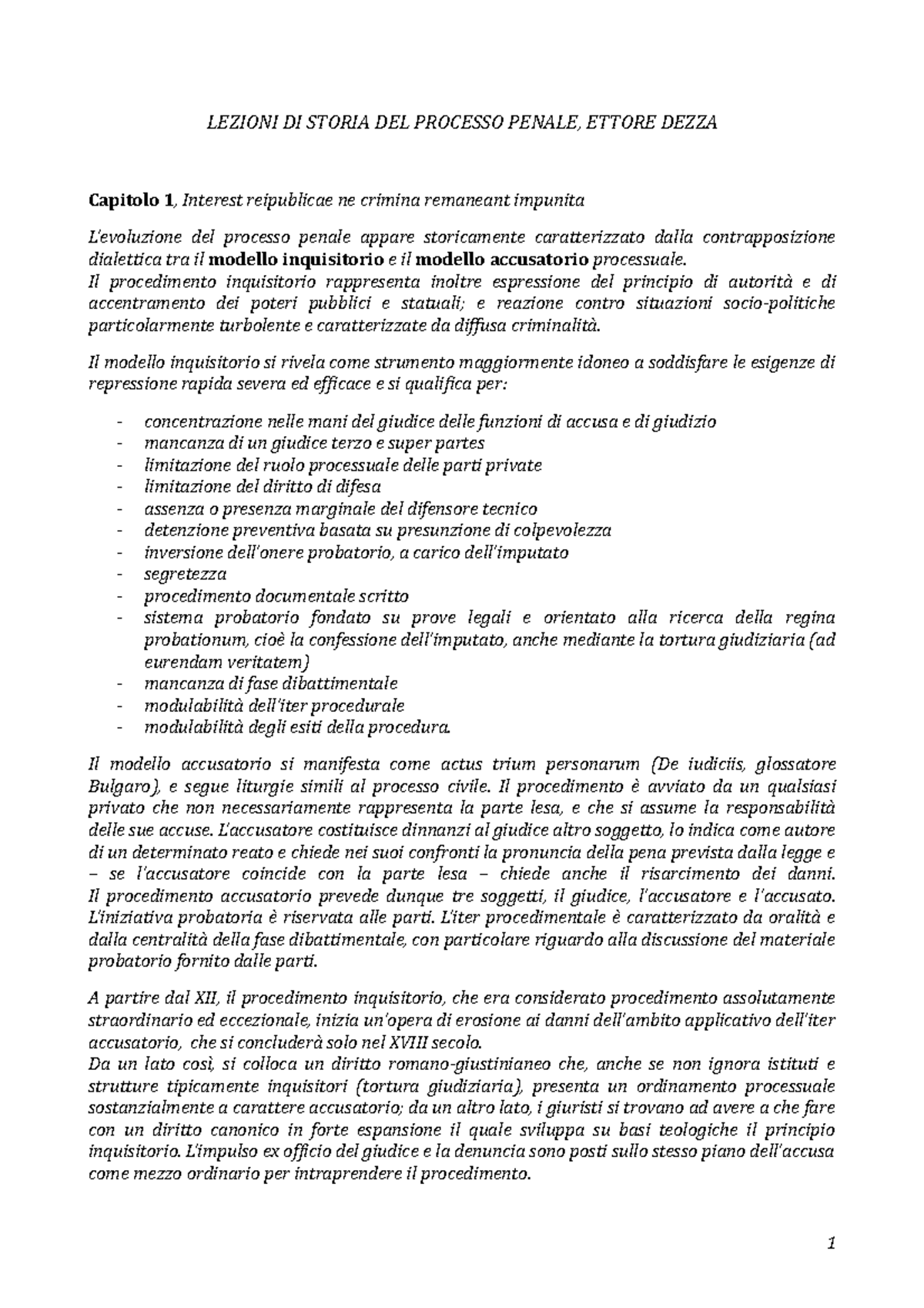 Lezioni DI Storia DEL Processo Penale Dezza - LEZIONI DI STORIA DEL ...
