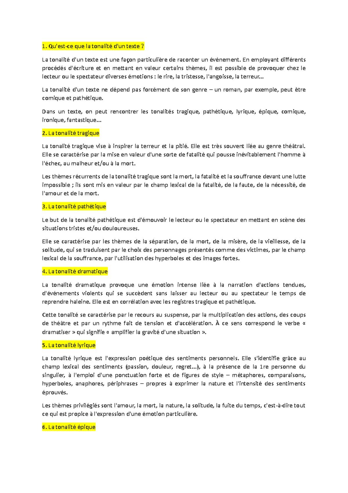 20. Les tonalités - les tonalités in french - Qu'est-ce que la tonalité ...