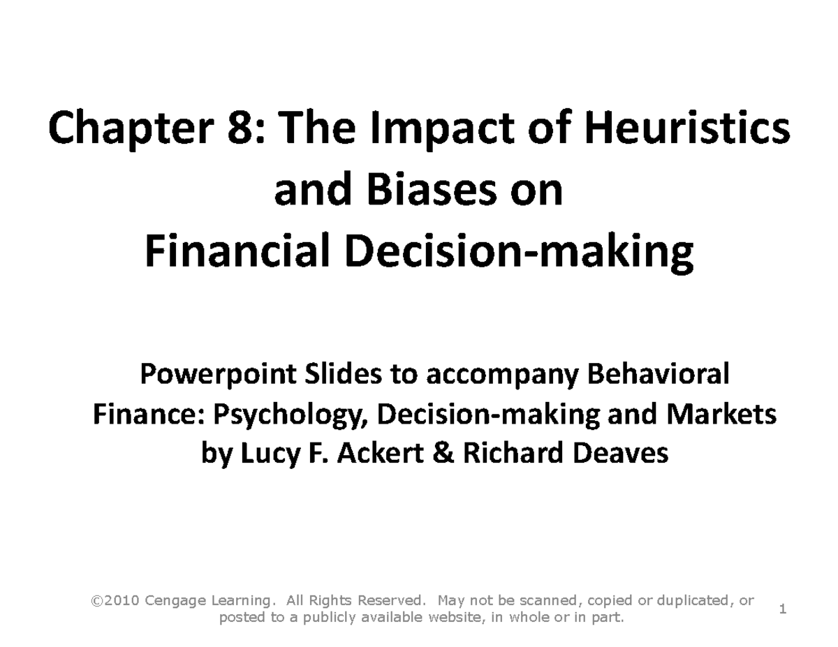 Aug 09 ch 8 revb - hay - Chapter 8: The Impact of Heuristics and Biases ...