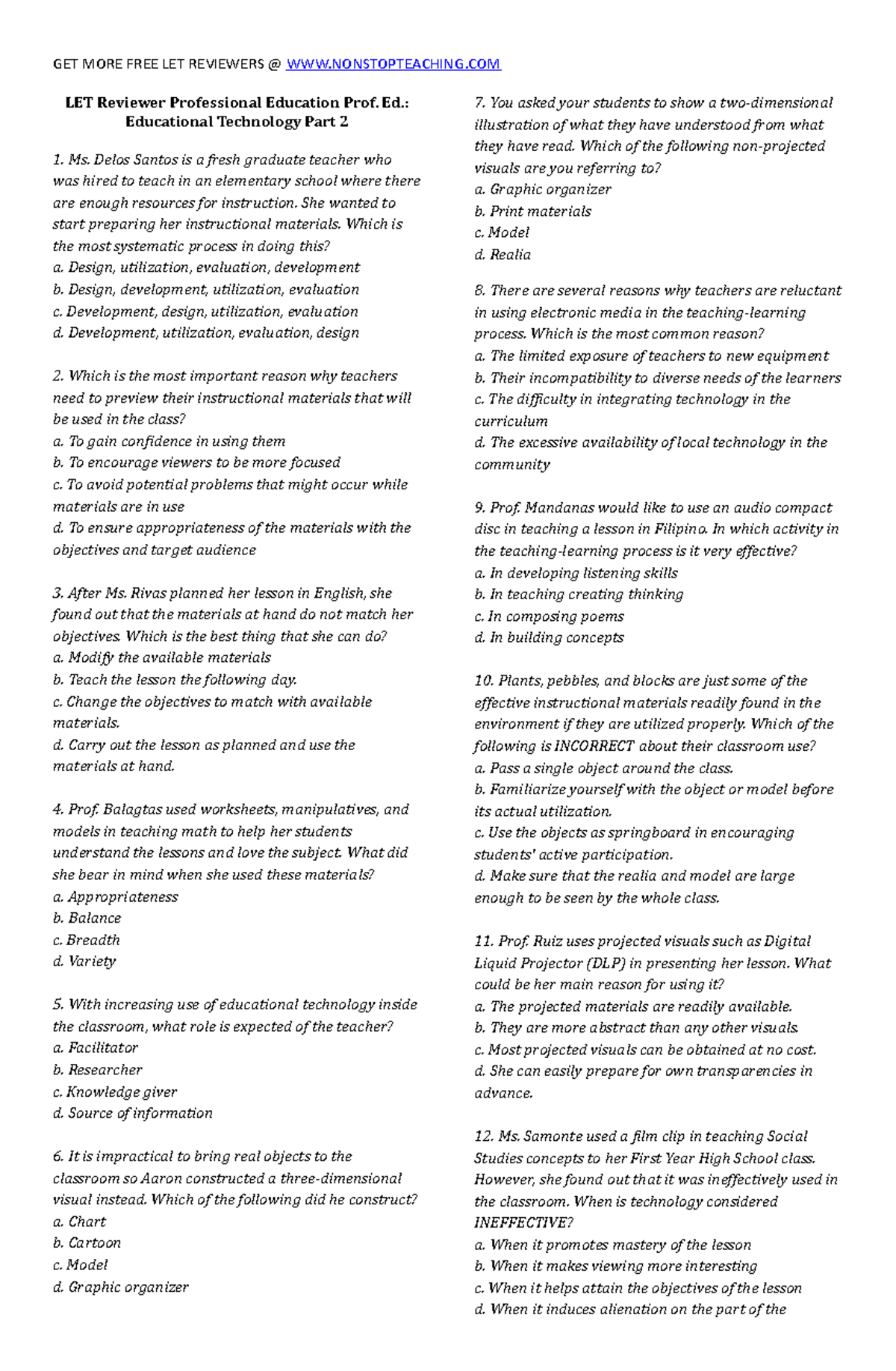 Educational Technology PART 2 - GET MORE FREE LET REVIEWERS @ WWW ...