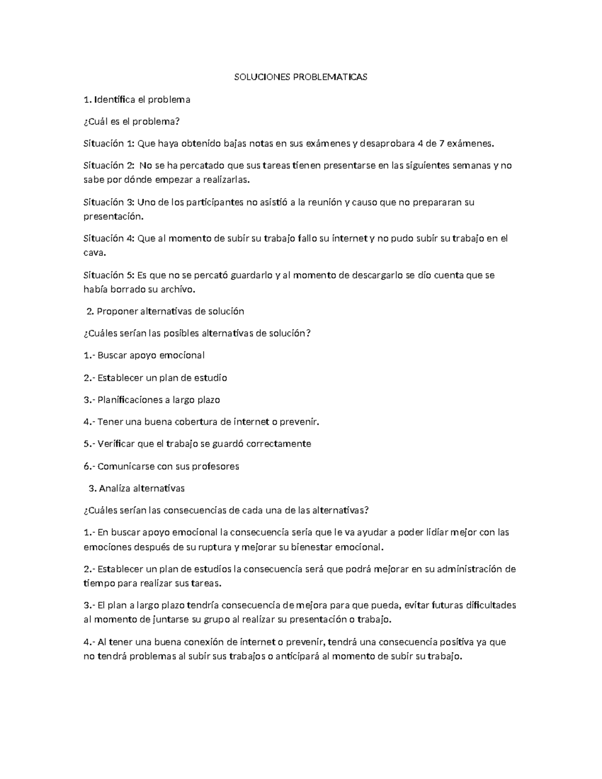 Soluciones Problematicas - SOLUCIONES PROBLEMATICAS Identifica el ...