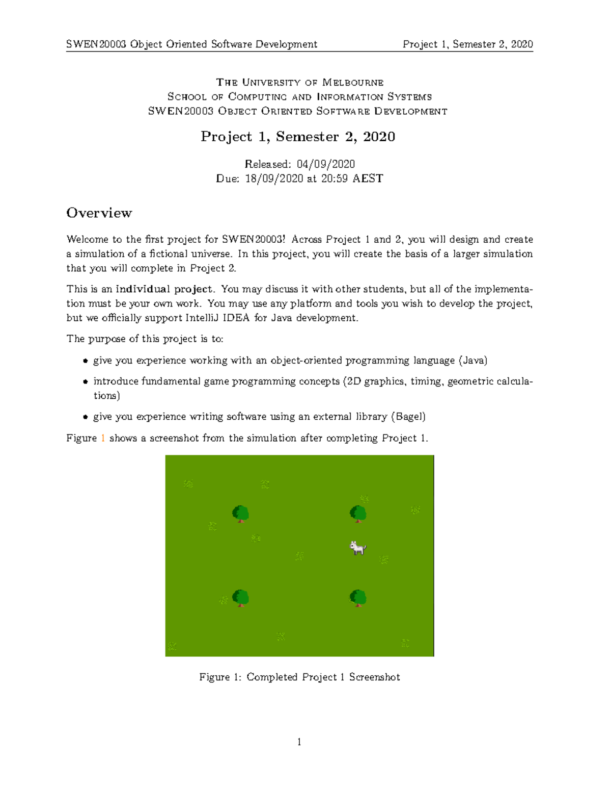 Project 1-3 - The University of Melbourne School of Computing and Information Systems SWEN20003 ...