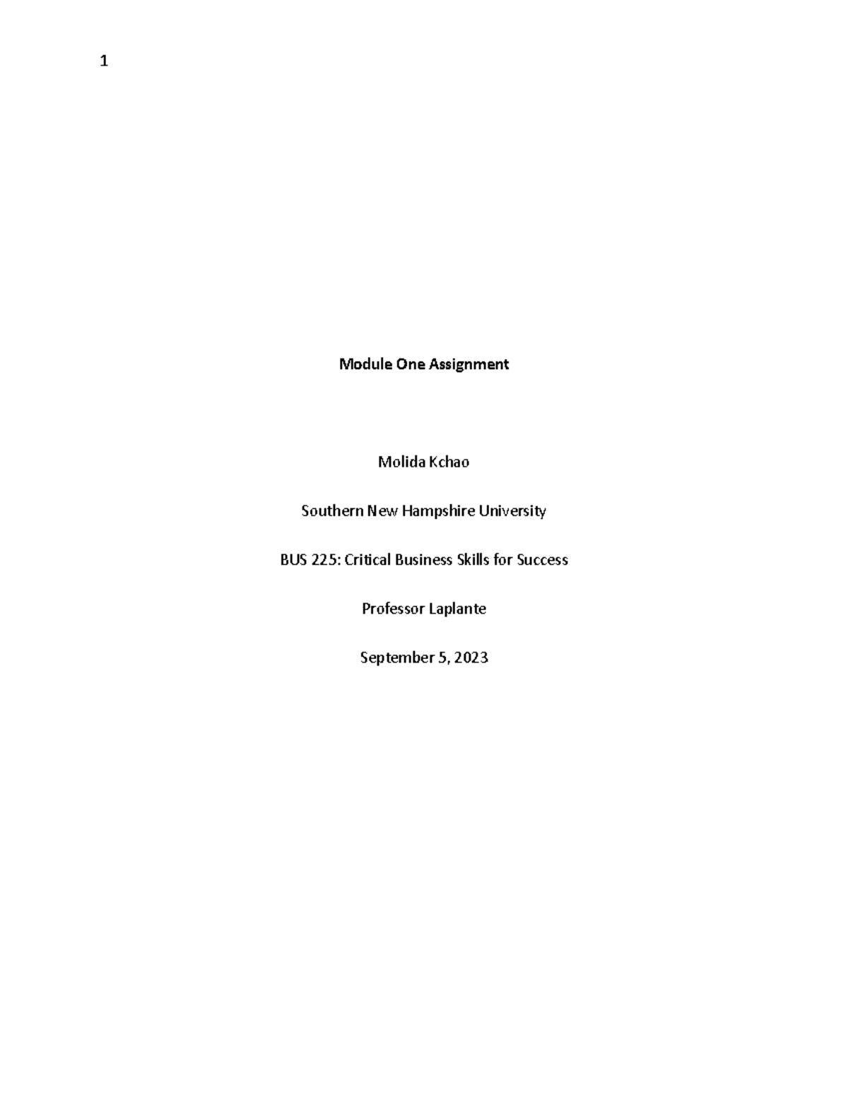 BUS225 Module One Assignment - Module One Assignment Molida Kchao ...