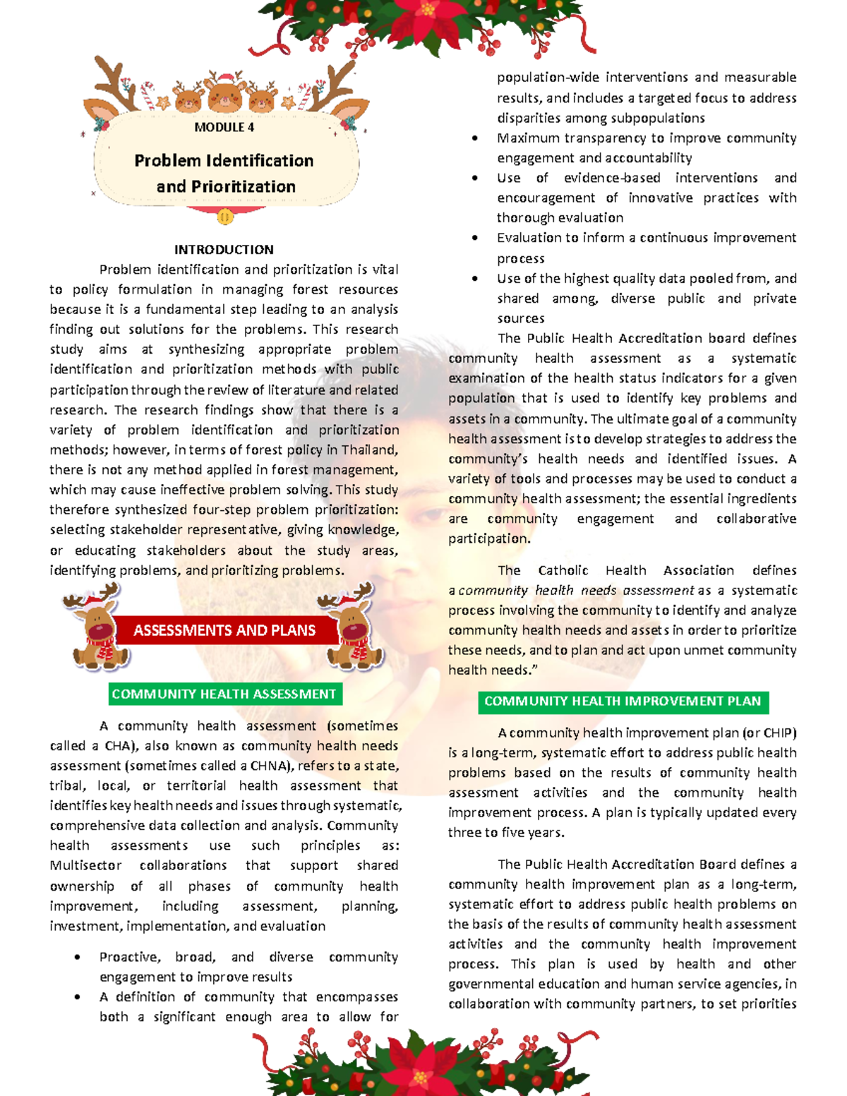 Piedad CPH LEC Finals Trans M4 - MODULE 4 Problem Identification and Prioritization INTRODUCTION ...