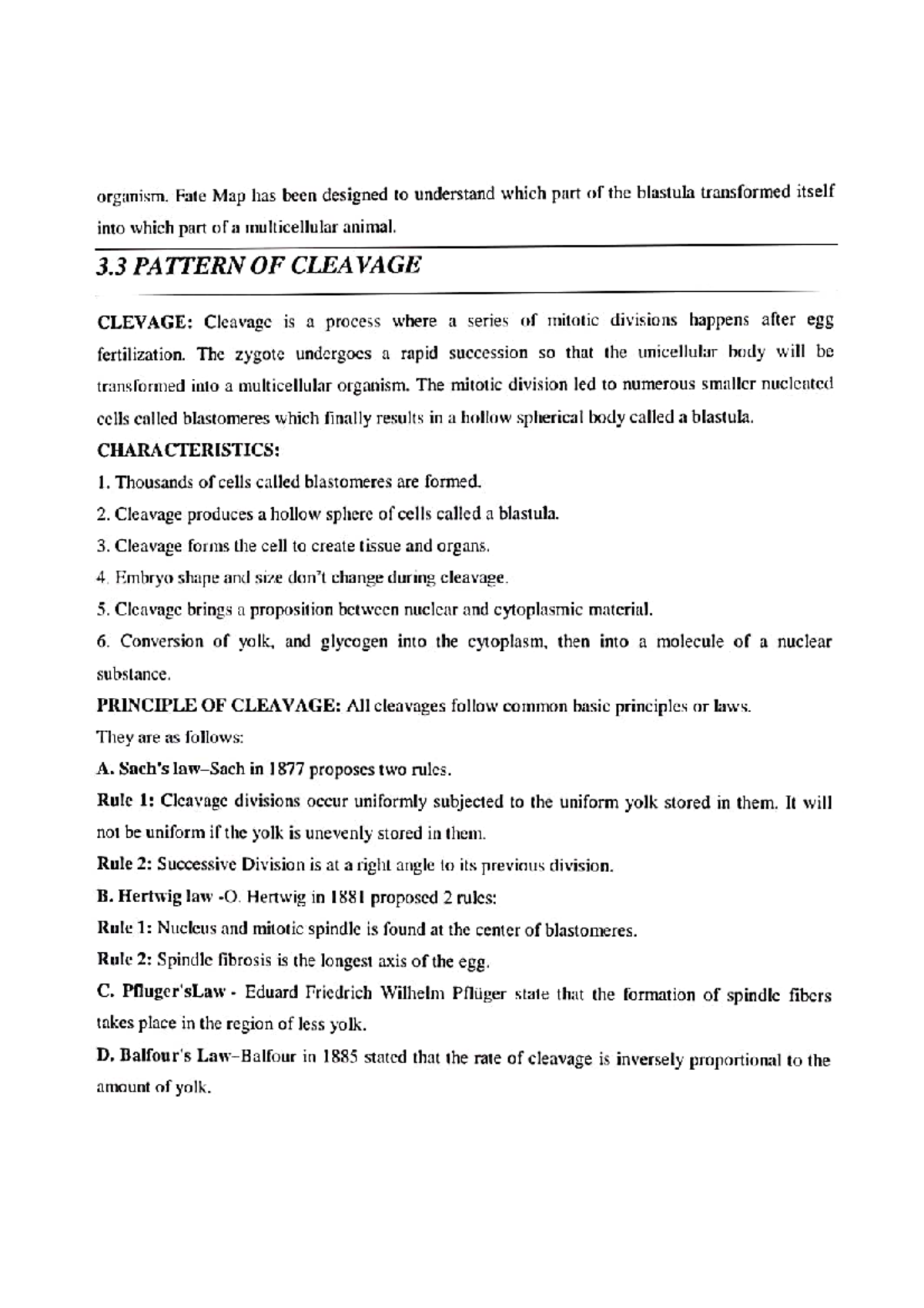 Patterns OF Cleavage - MSc. Zoology - Studocu