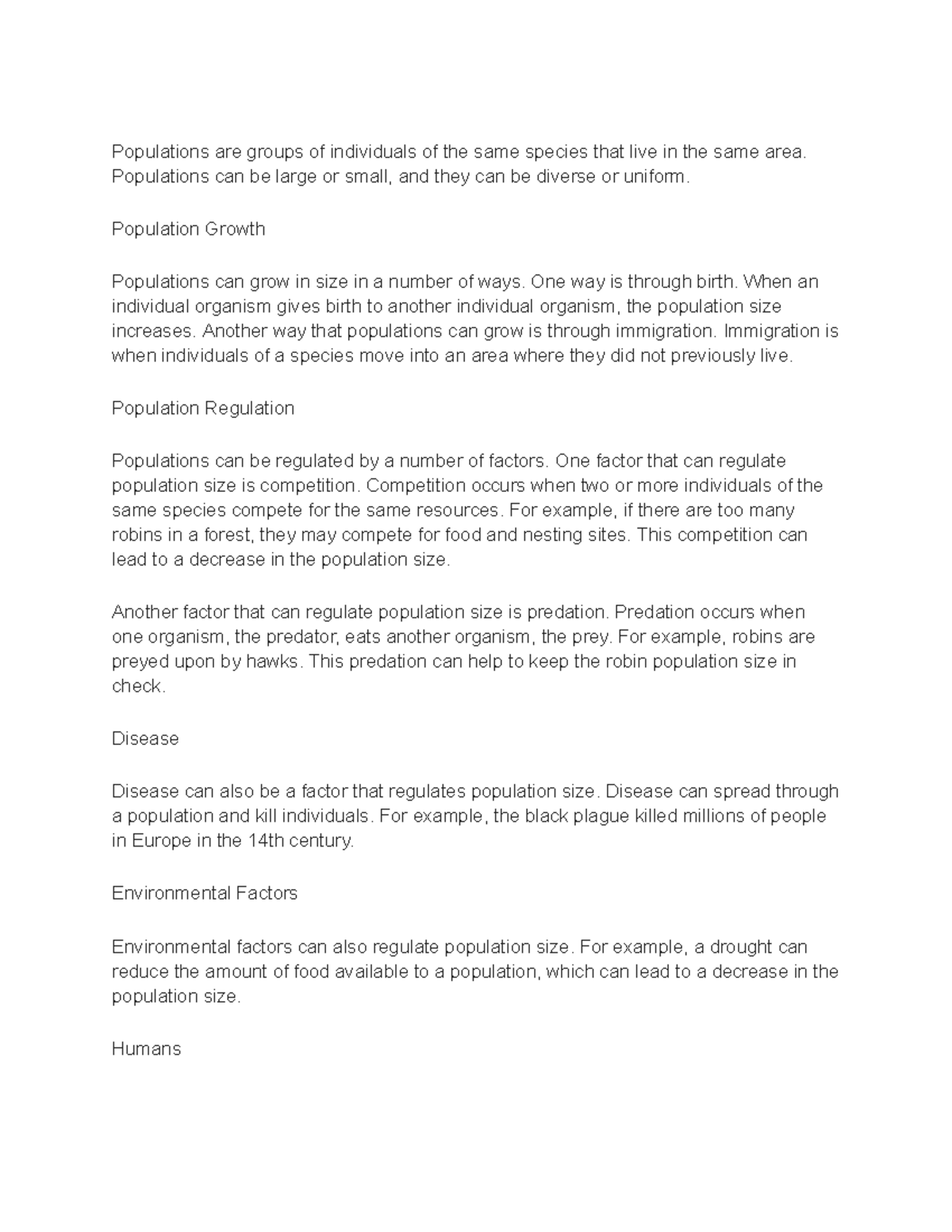 Lecture 3 Population Growth and Regulation - Populations are groups of ...