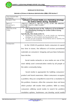 Template Simplified Title Proposal - NORTH LUZON PHILIPPINES STATE ...