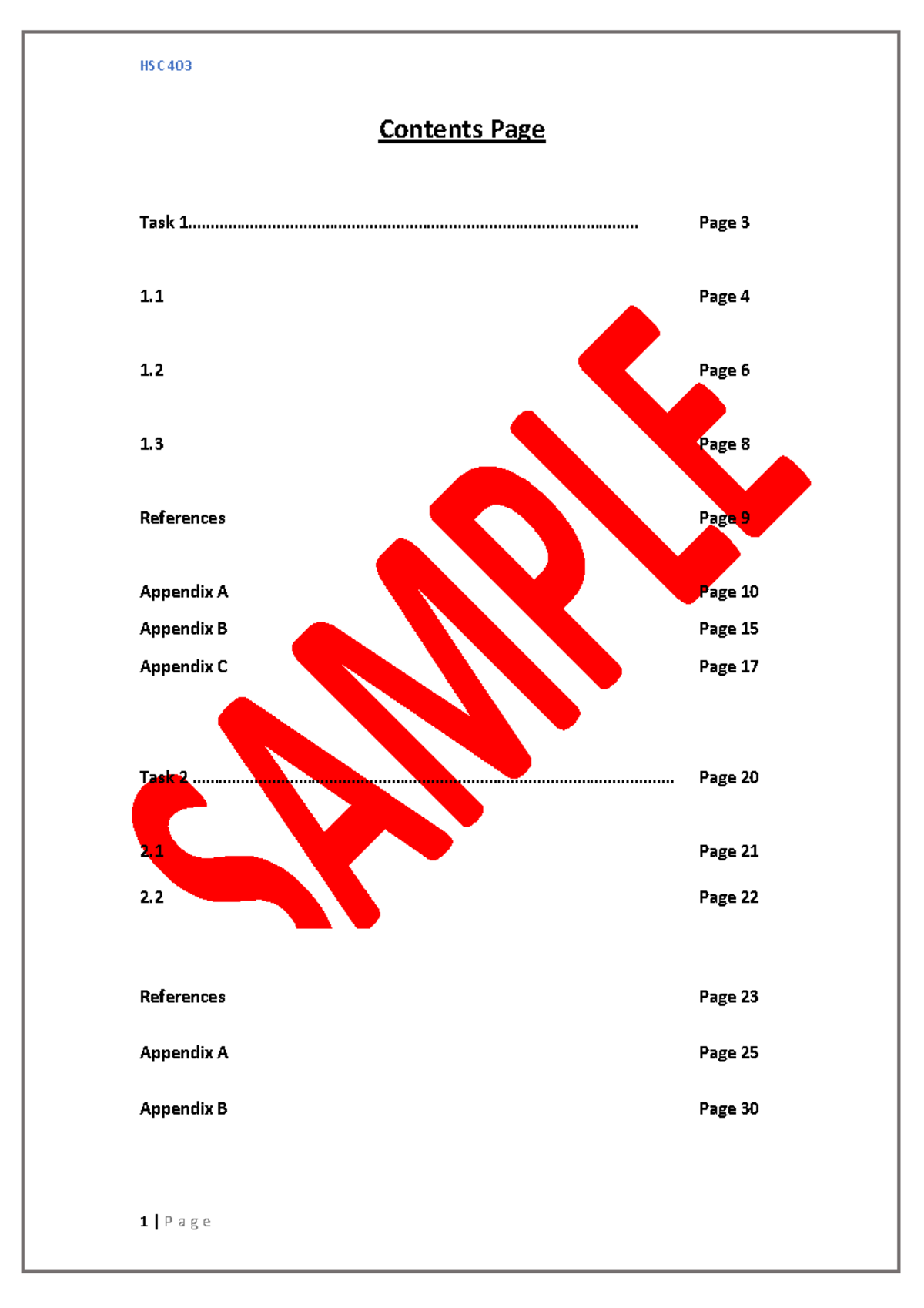 HSC 403 Sample Assignment - Contents Page 1: The election in 1997 saw ...