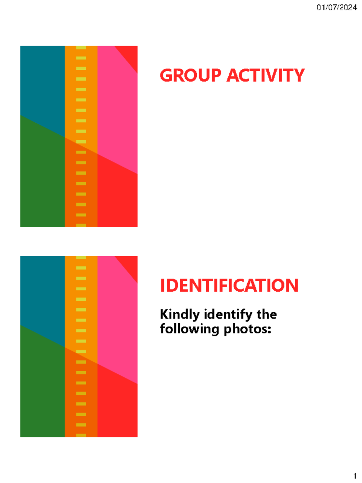 History PPT Summer Class - GROUP ACTIVITY IDENTIFICATION Kindly ...