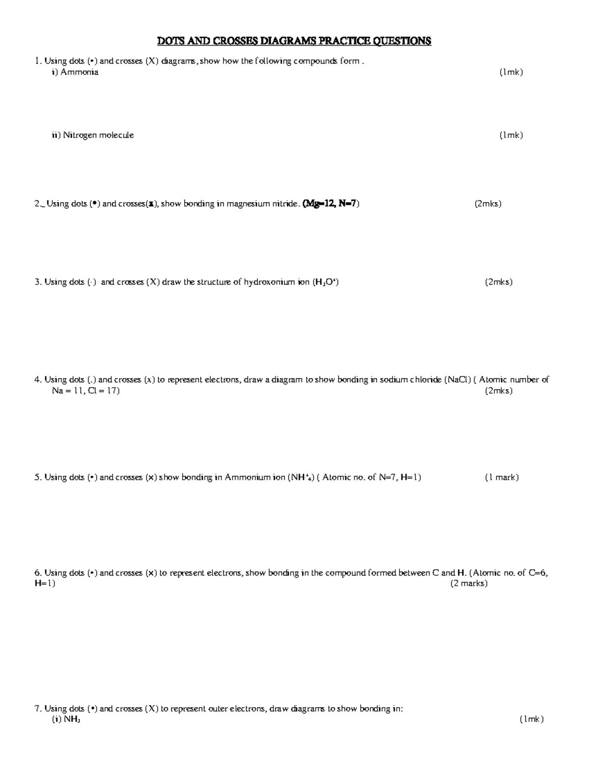 DOTS AND Crosses Diagrams Practice Questions - DOTS AND CROSSES ...