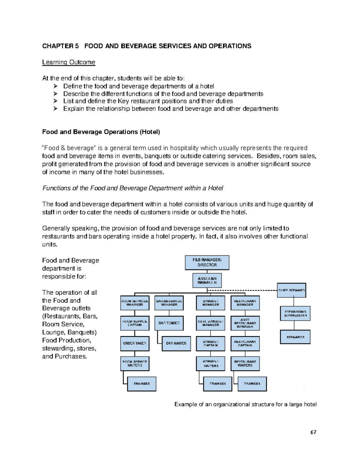 III. F&B Operations - n/a - CHAPTER 5 FOOD AND BEVERAGE SERVICES AND ...