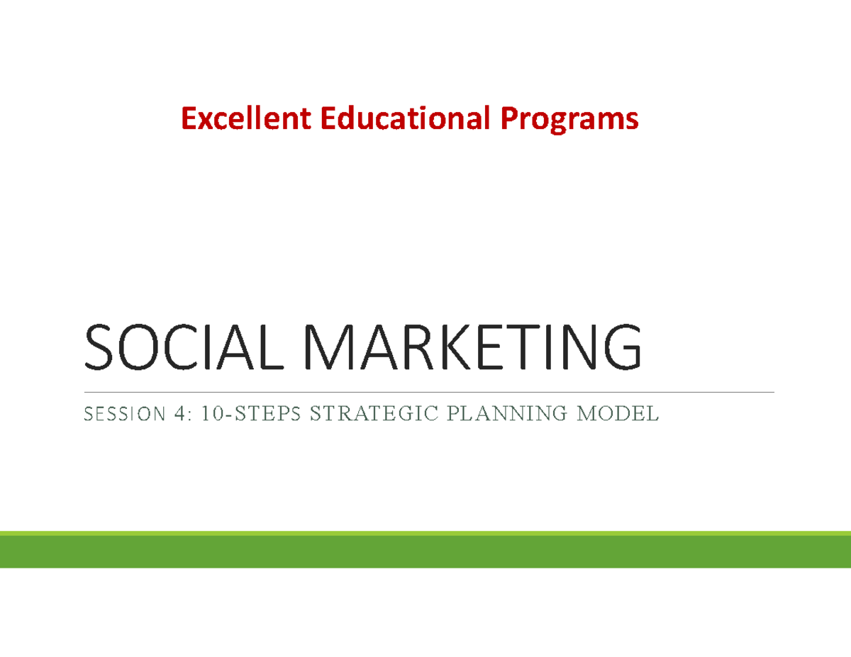 Session 4 _ slide - SOCIAL MARKETING Excellent Educational Programs ...