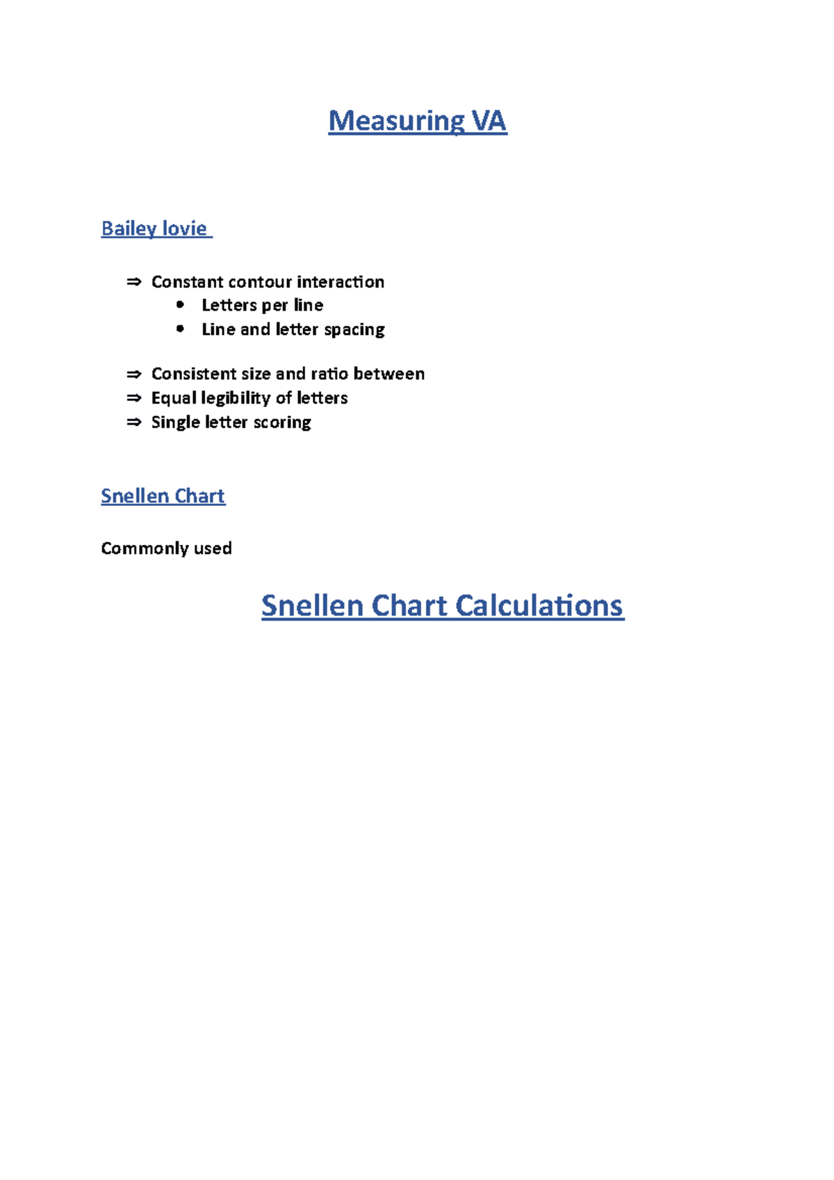 Measuring VA - N/A - Measuring VA Bailey lovie Constant contour ...