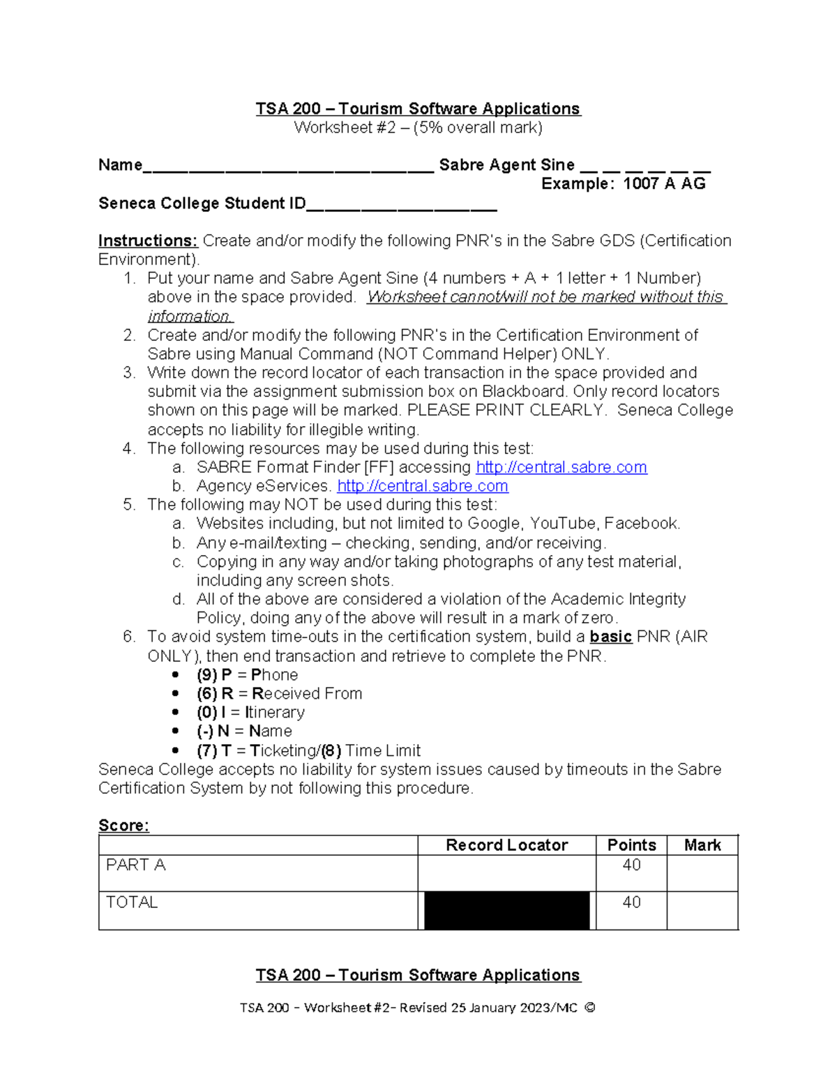 TSA200-Worksheet#2 V2 - TSA 200 – Tourism Software Applications ...
