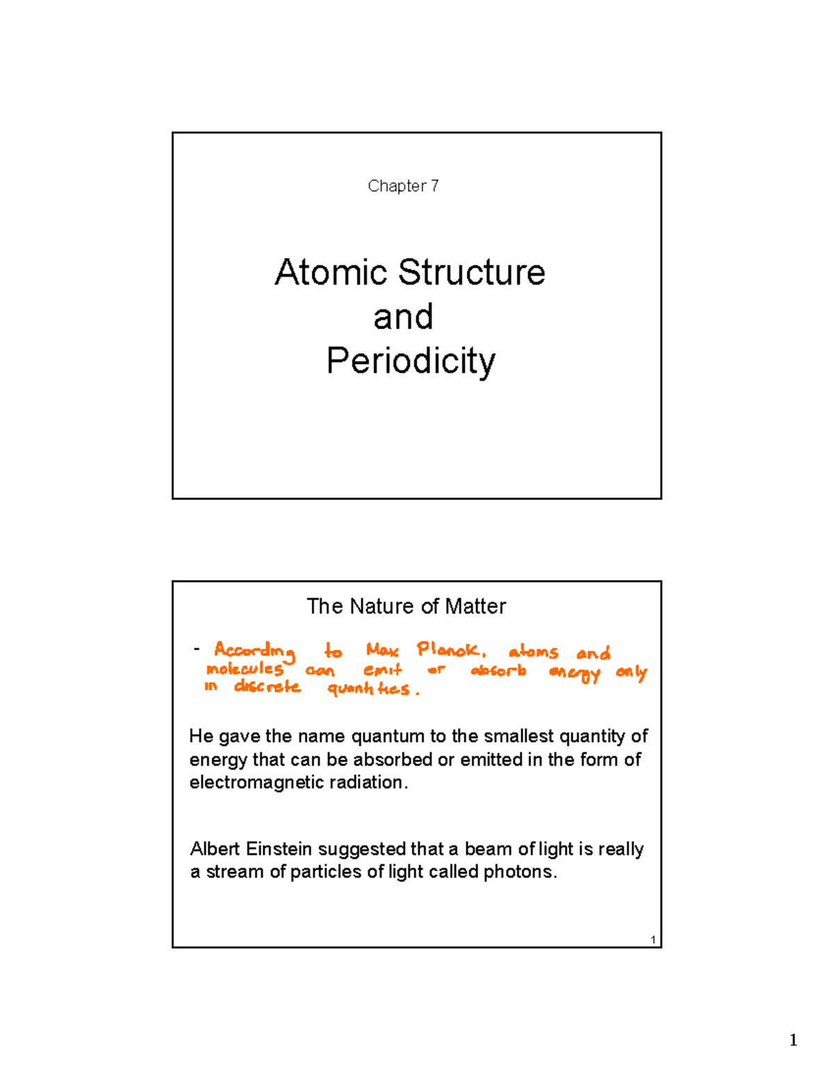 Chapter 7 Engi 3014 pdf version (I) - Atomic Structure and Periodicity Chapter 7 The Nature of ...