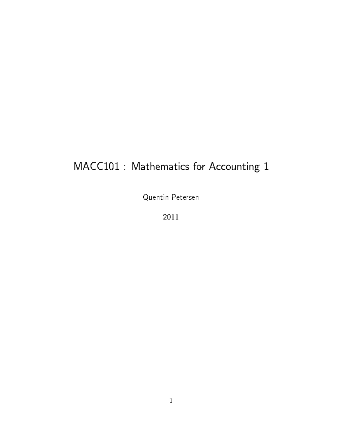 Ch1 Slides - PowerPoint notes from the lecture of MACV101 - MACC101 ...
