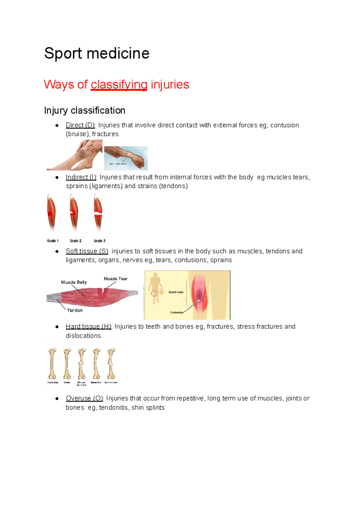 Sports medicine - Sport medicine Ways of classifying injuries Injury ...