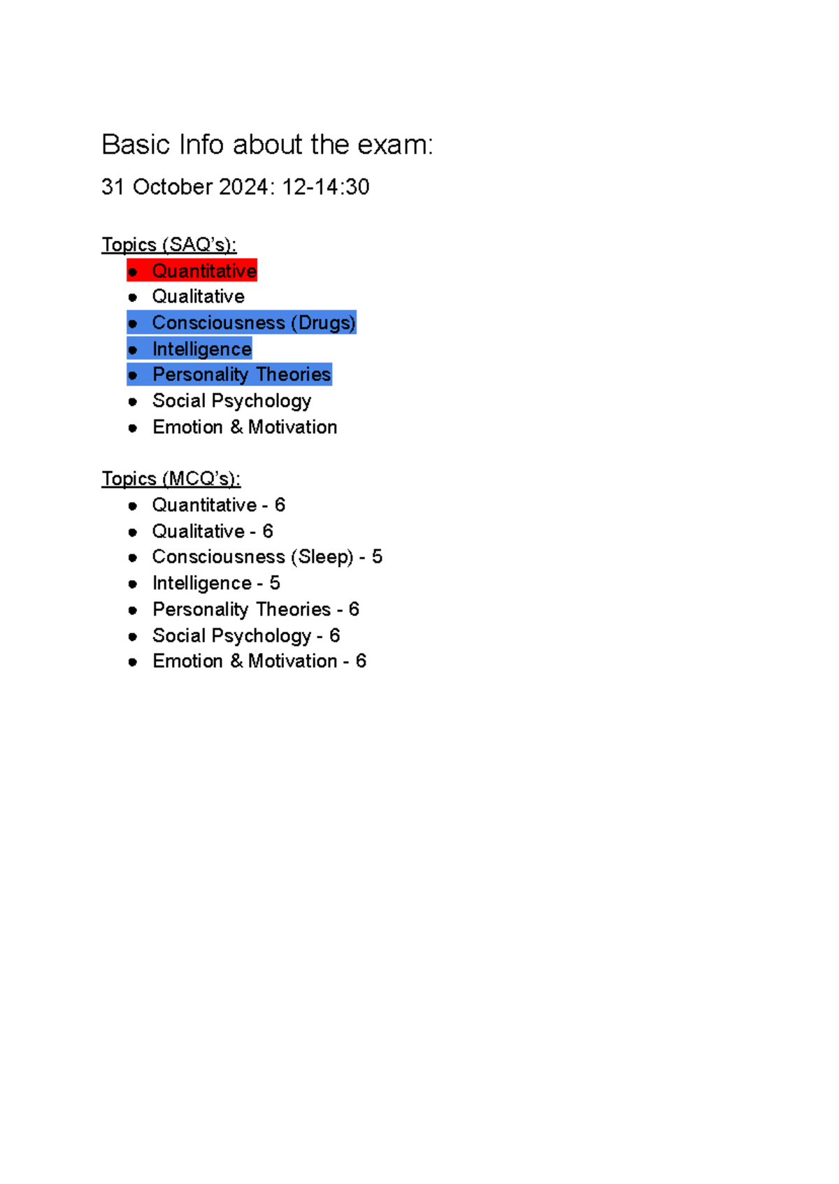 Psych Exam Prep (fighting for my mf life with this one) - Basic Info ...