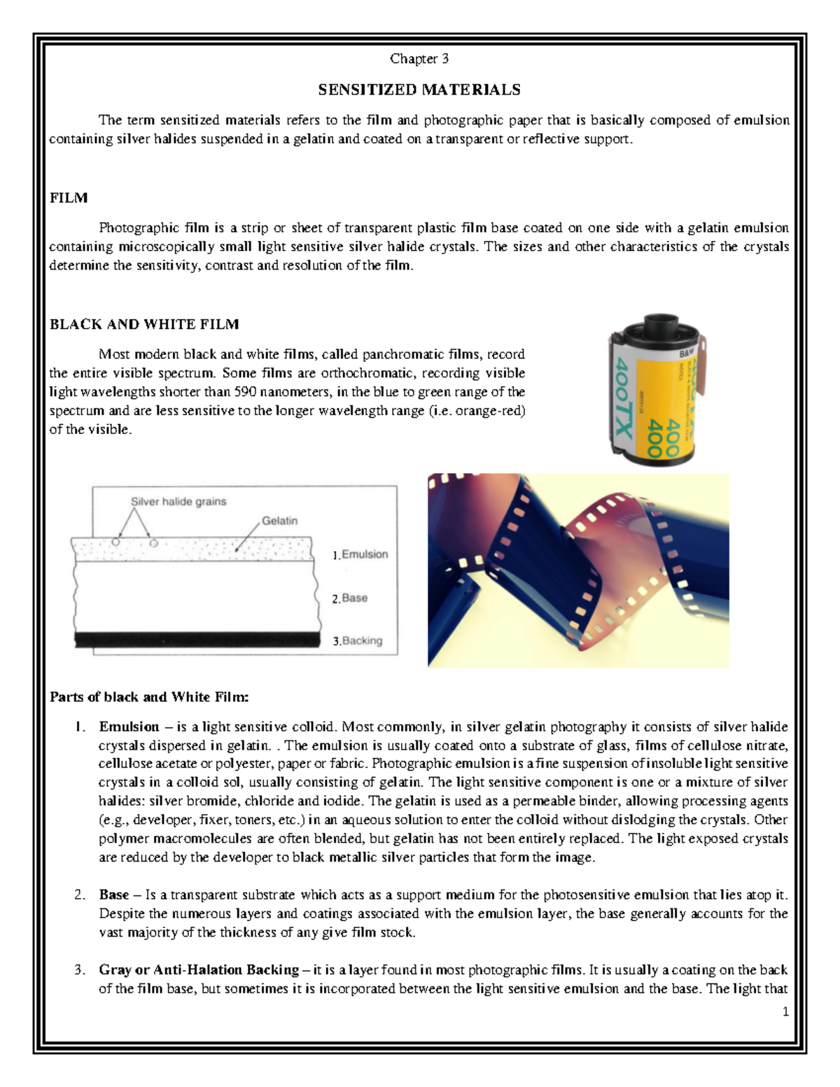 Module 3 in Forensic 1 - Chapter 3 SENSITIZED MATERIALS The term ...