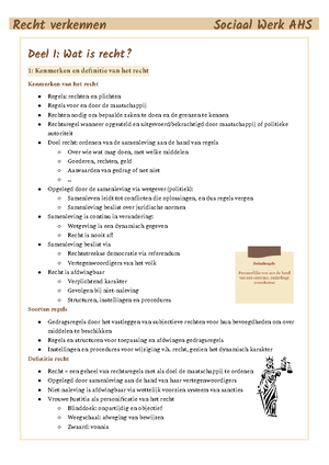 Deel 1 Wat is recht - DEEL 1 Wat is recht? Hoofdstuk 1 Kenmerken en ...