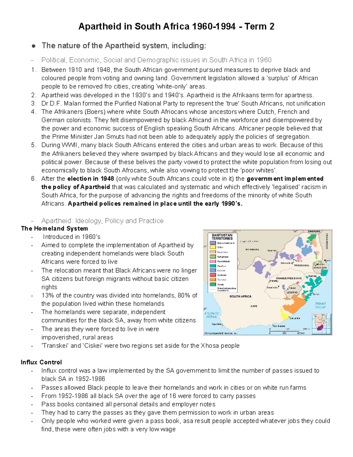 Modern History - Apartheid in South Africia - Apartheid in South Africa ...