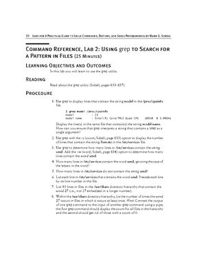 Sobell Lab - command ref Lab1 - find(1) - 28 Labs for A Practical Guide to Linux Commands ...