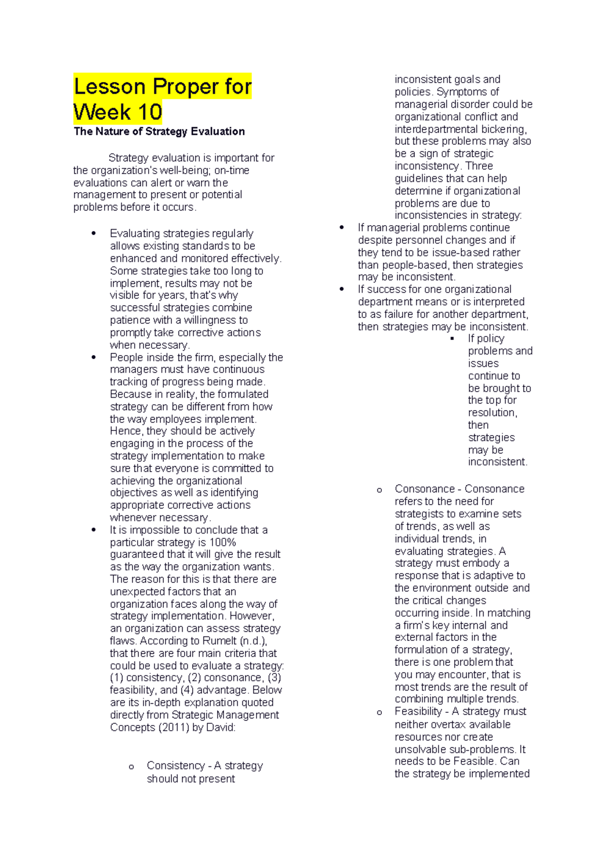 Lesson Proper for Week 10 11 strat - Lesson Proper for Week 10 The ...