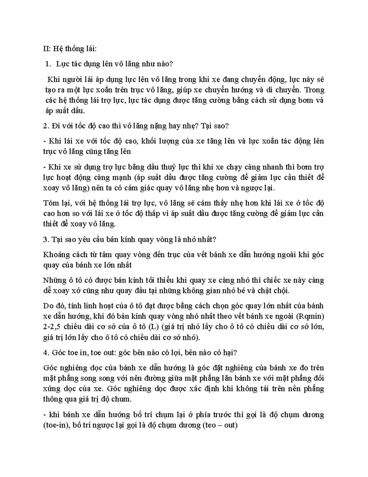 Ht lai - You can See more - II: Hệ thống lái: Lực tác dụng lên vô lăng ...