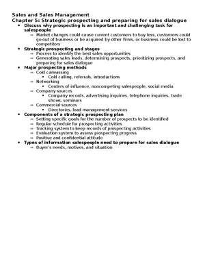Chapter 7 - Sales Dialogue: Creating and Communicating Value - Sales ...
