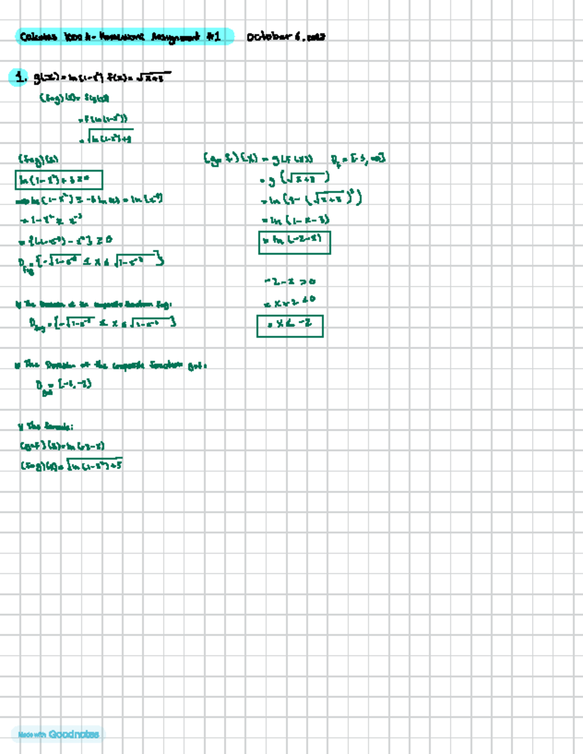 Homework Assignment #1 - Calculus 1000A - Homework Assignment #1 ...