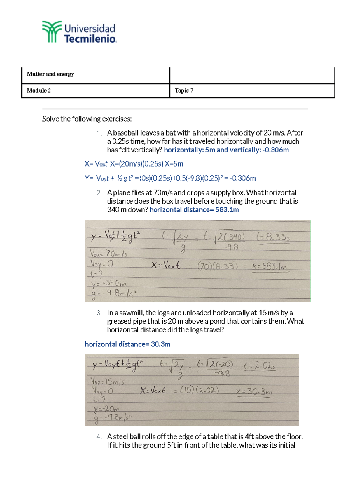 Matter and energy Topic 7 - Matter and energy Module 2 Topic 7 Solve ...