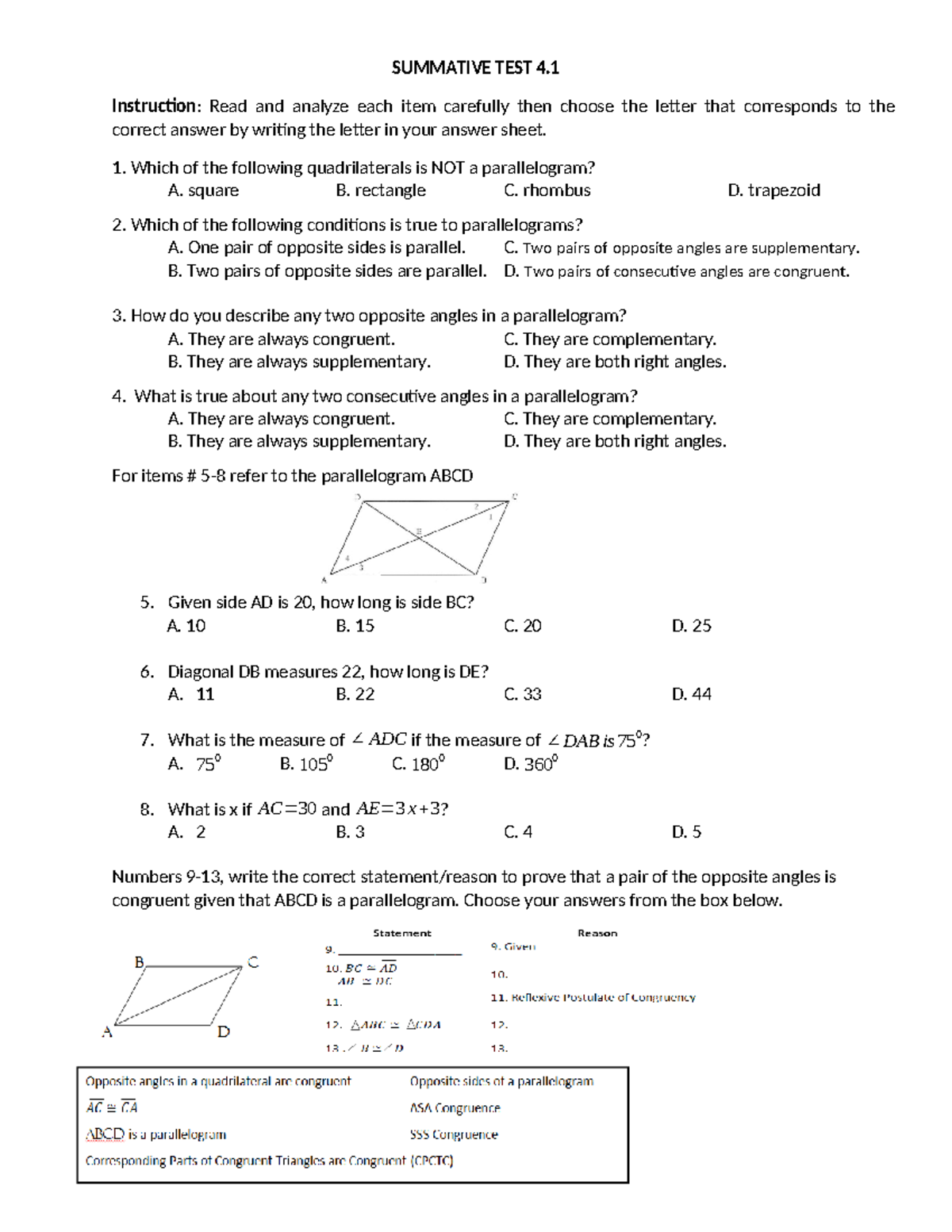 Summative-TEST-4 - hAAAAAAAAAAAAAAA - SUMMATIVE TEST 4. Instruction ...