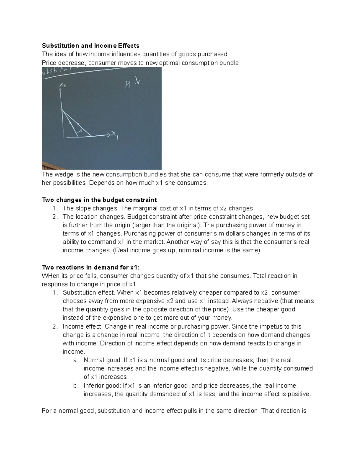 Lecture 13 - Substitution and Income Effects - Substitution and Income ...