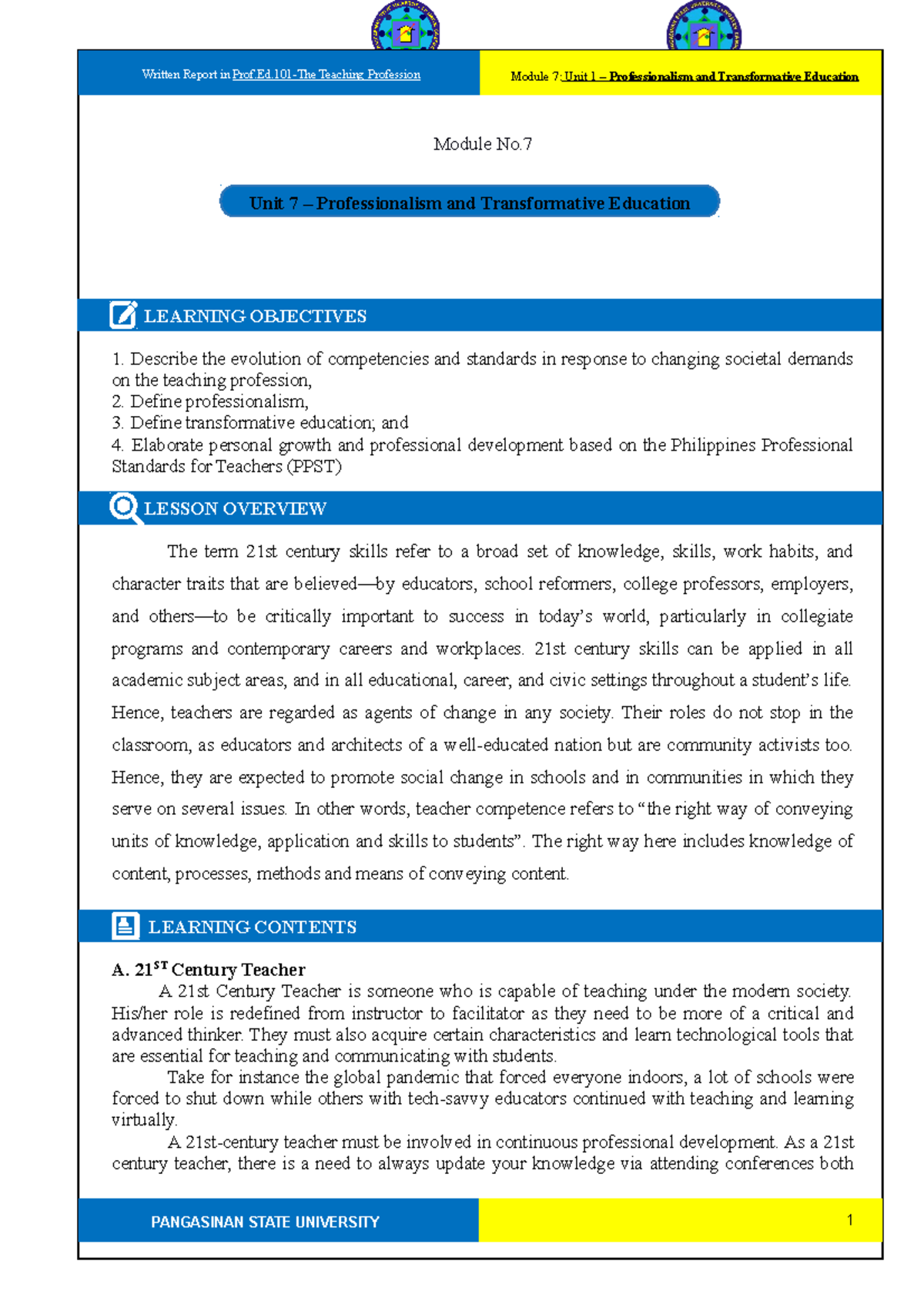 Prof.Ed.101-The-Teaching-Profession-Group-7-Lesson-7 - Module No ...