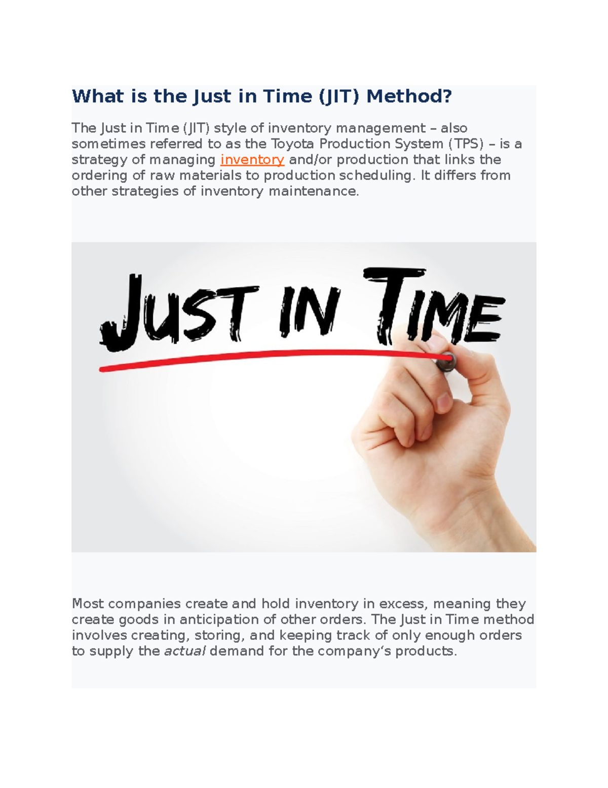 JIT Inventory System - gù tfytfuy tfyti - What is the Just in Time (JIT ...