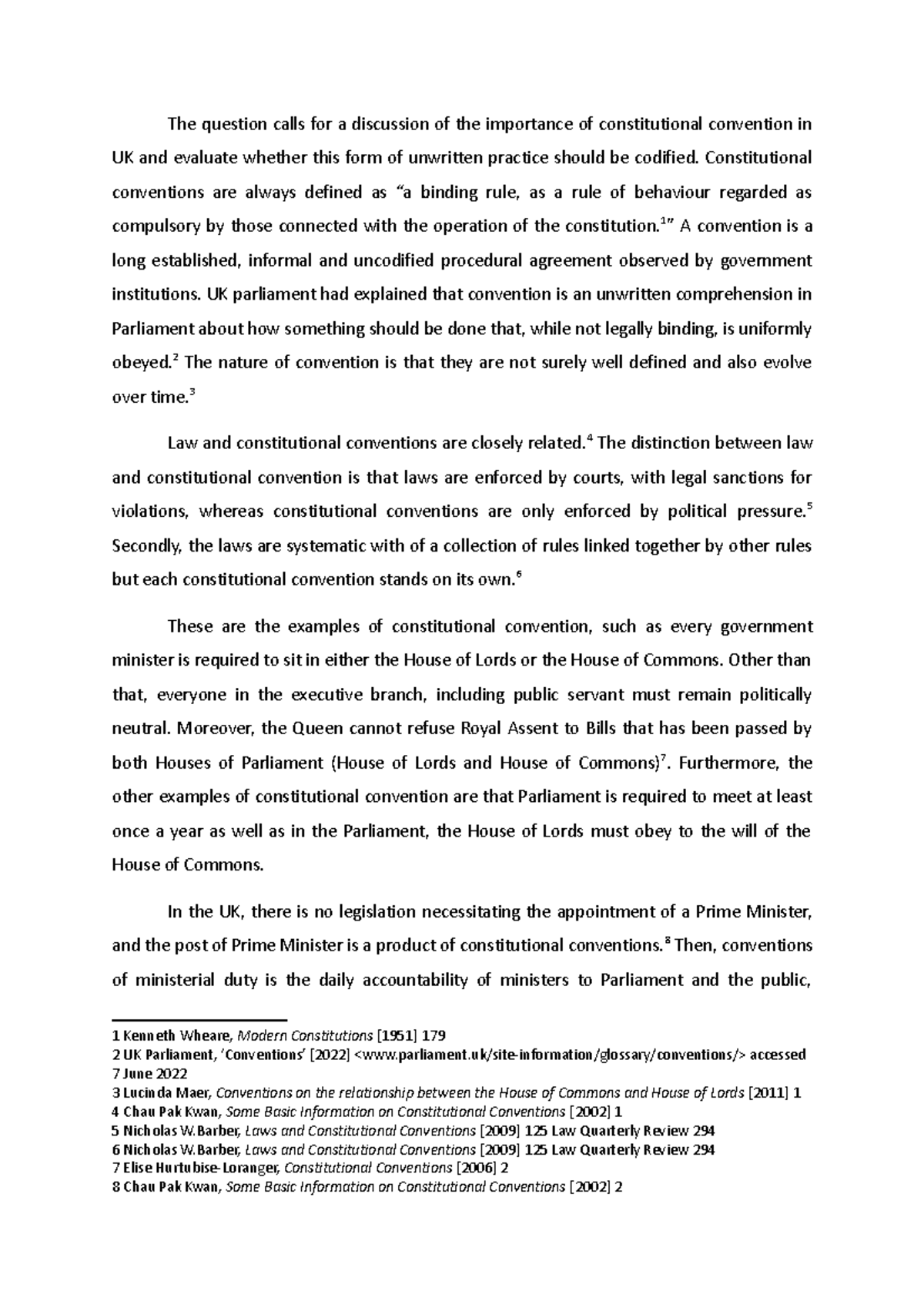 Public law coursework - The question calls for a discussion of the ...