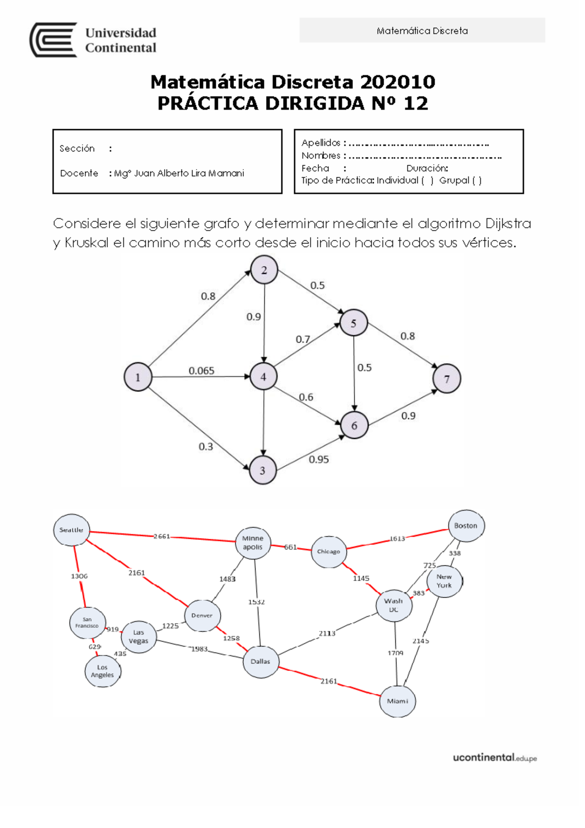 PRÁ Ctica Dirigida Nº 12 MatemáTICA Discreta 202010 - Matemática Discreta Matemática Discreta ...