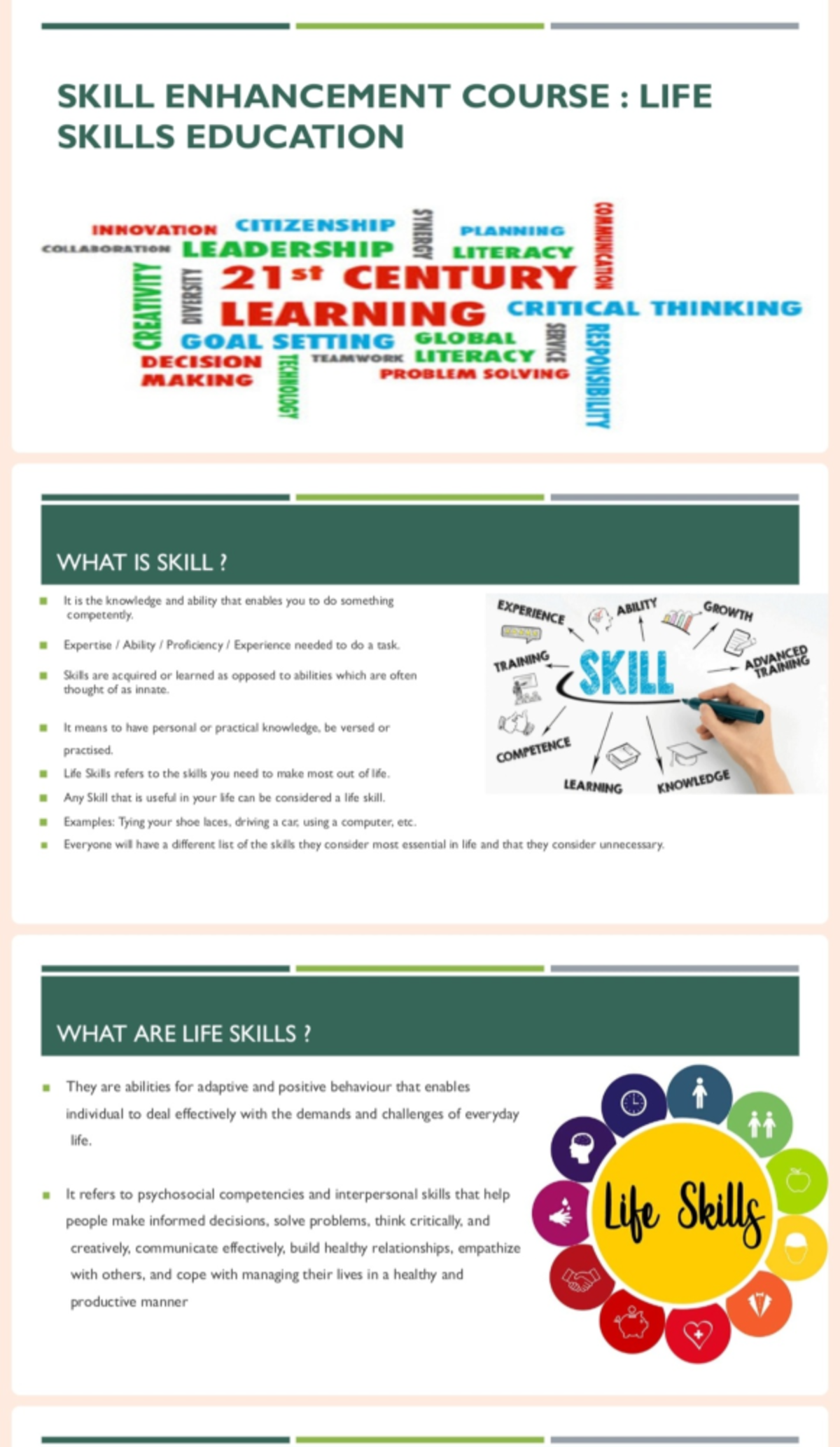 Life skills reading - SKILL ENHANCEMENT COURSE : LIFE SKILLS EDUCATION ...