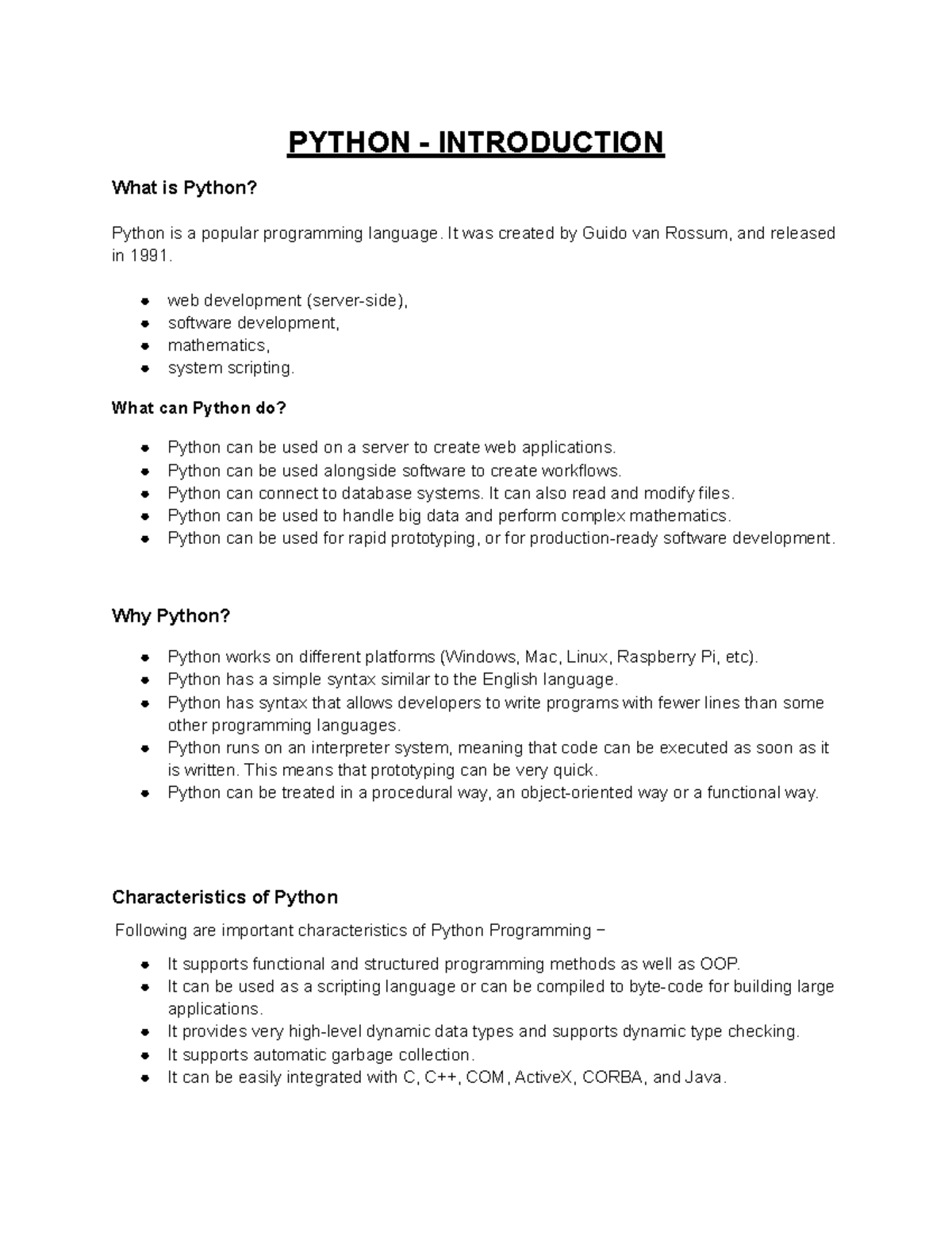 Python Introduction 1 Python Introduction What Is Python Python Is