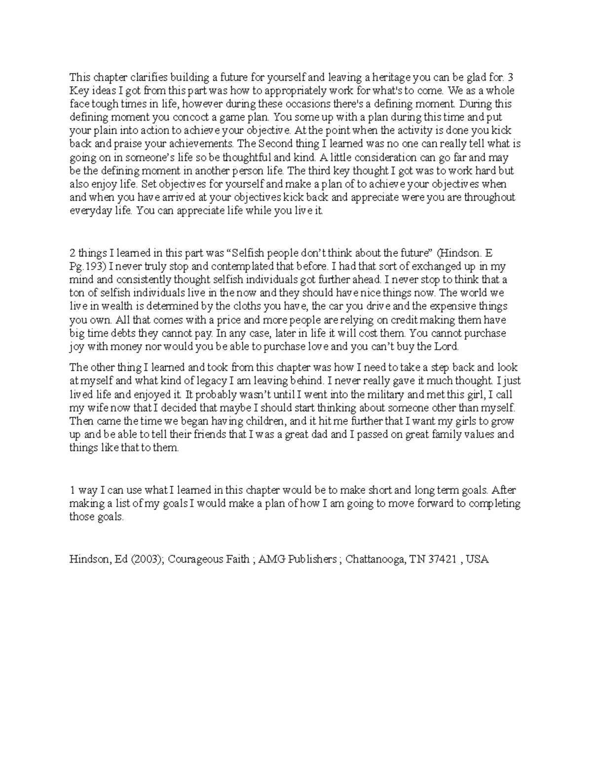 Discussion board 3 - nothing - This chapter clarifies building a future ...