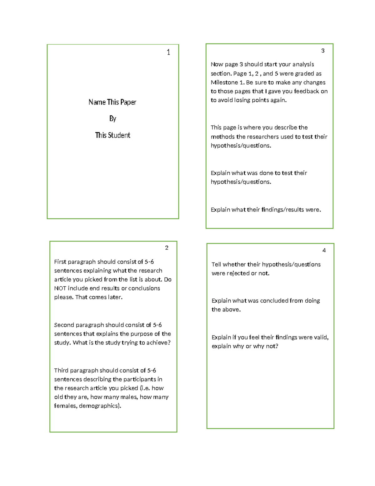 Milestone 2 Page Lay Out - 2 First paragraph should consist of 5 ...