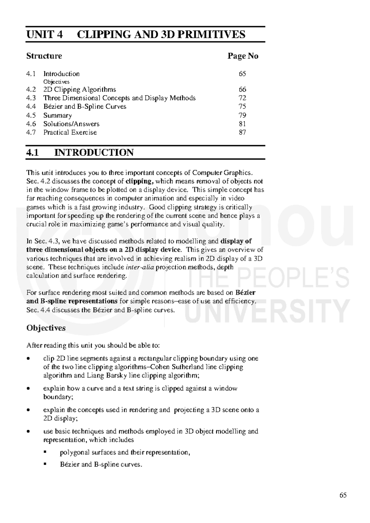 UNIT-4 - Clipping and 3D Primitives UNIT 4 CLIPPING AND 3D PRIMITIVES Structure Page No 4 - Studocu