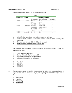 Databse Final Exam 2017/2018 - SUBJECT CODE : SCSD SUBJECT NAME ...