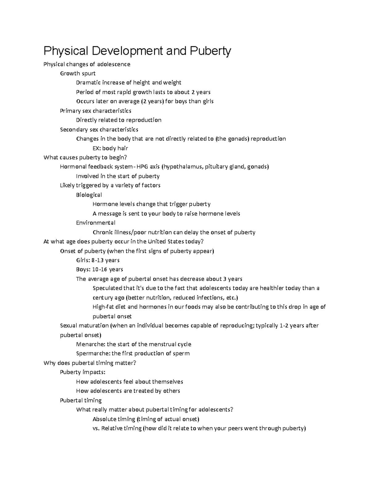 Adolescence - Physical Development and Puberty Physical changes of ...