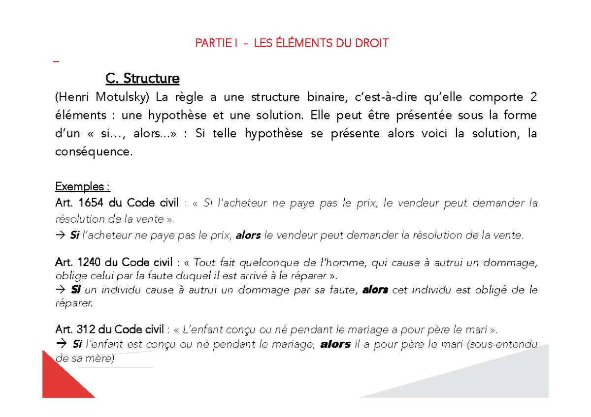 Semaine 2 - C. Structure (Henri Motulsky) La règle a une structure ...