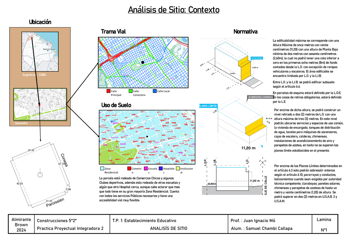 Presentación de Analisis de Sitio Avance 1 - Ubicación Trama Vial Uso ...