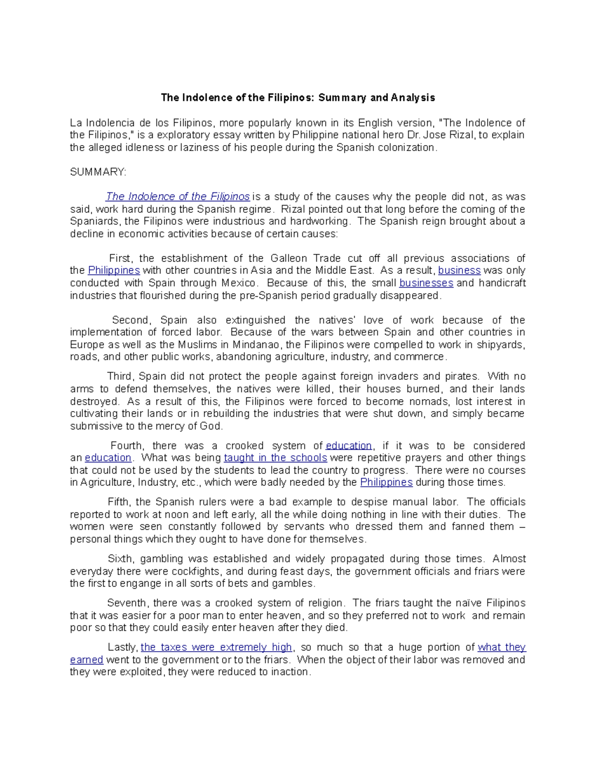 Lesson-Indolence-and-Spanish-Colonial-Rule- Rizals-Abandonment-of ...